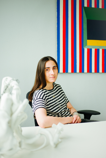 On the wall: Maria Kravtsova in the editorial office of Artguide